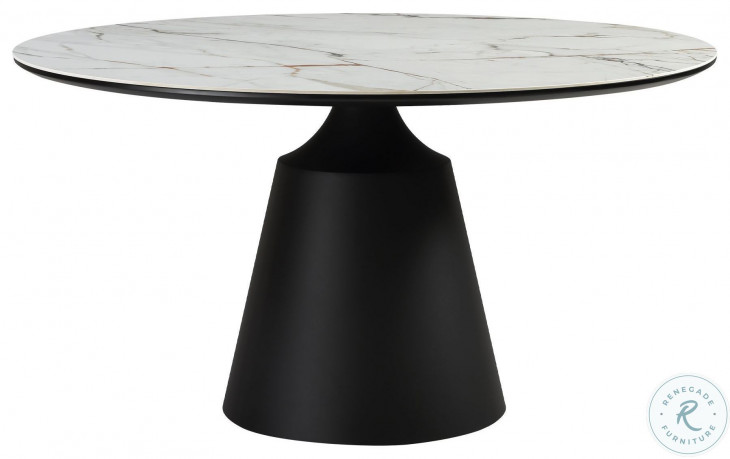 Knox Black And Gray Round Dining Table From Armen Living | Coleman ...