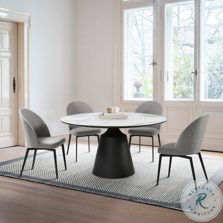 Knox Black And Gray Round Dining Table From Armen Living | Coleman ...