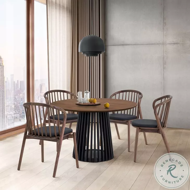Pasadena Walnut Round Dining Table From Armen Living | Coleman Furniture