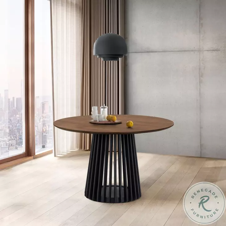 Pasadena Walnut Round Dining Table From Armen Living | Coleman Furniture