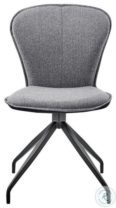 Petrie Grey Fabric And Faux Leather With Black Matte Powder Coating Dining Chair Set Of 2 From Armen Living Coleman Furniture
