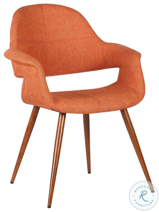 Phoebe Mid-Century Orange Dining Chair Set of 2 from Armen Living ...
