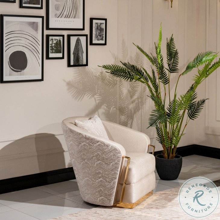 Carmela Almond Accent Chair From Aico | Coleman Furniture