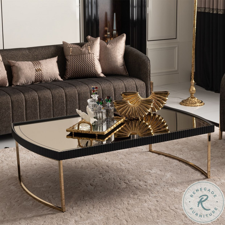 Lisbon Silken Matte Black Cocktail Table From Aico | Coleman Furniture