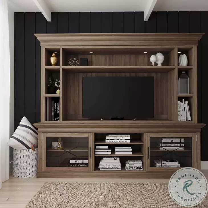 Sundance Distressed Sandstone 4 Piece Entertainment Center