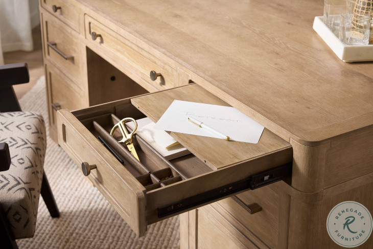 Retreat Light Brown Executive Desk From Hooker | Coleman Furniture