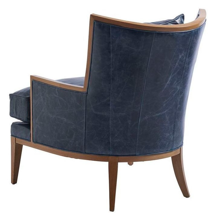 Atwood Blue Leather Upholstered Chair from Barclay Butera | Coleman ...