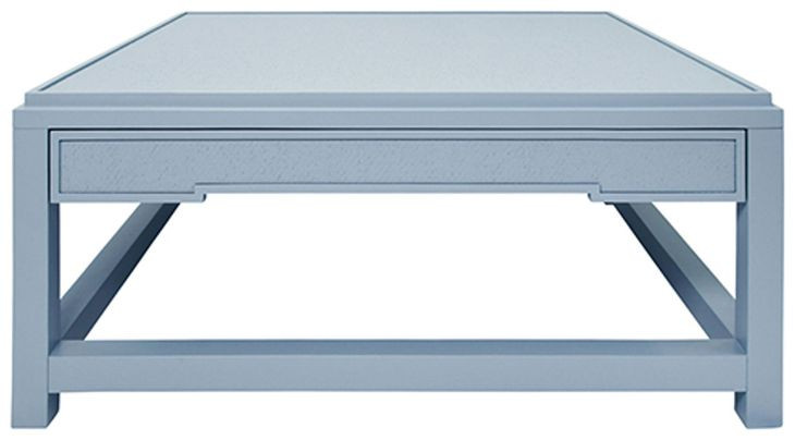 Locklin Light Blue Lacquer 40" Rectangular Coffee Table from Worlds ...