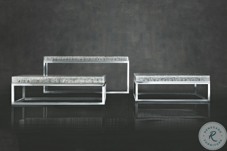 Interiors Casegoods Polished Stainless Steel Arctic Console Table from ...