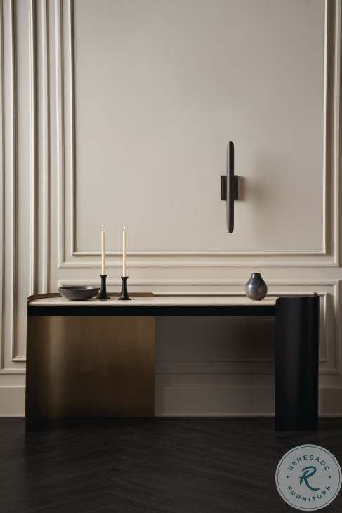 Movement Bronze And Cream Travertine Stone Console Table From Caracole ...