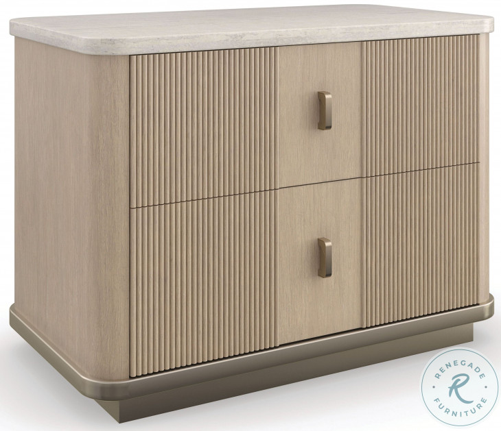 Rhythm Sun Drenched Oak And Cream Travertine Nightstand From Caracole ...