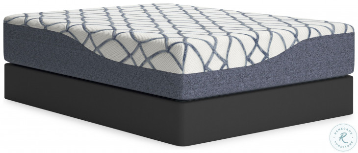Chime Elite 14" White And Blue 2.0 Queen Mattress with Foundation From ...