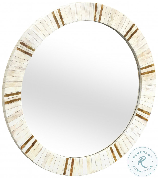 Clever Cream And Brass Wall Mirror From Bassett Mirror | Coleman Furniture