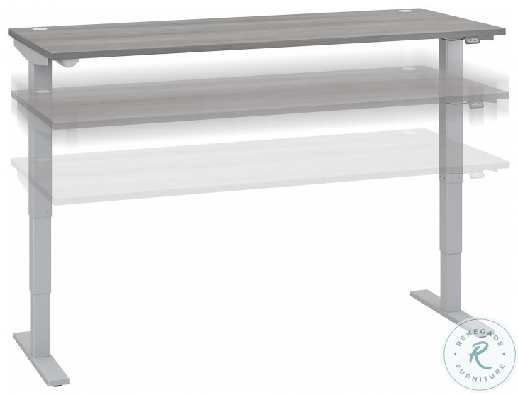 Move 40 Platinum Grey 72" Electric Height Adjustable Standing Desk From ...