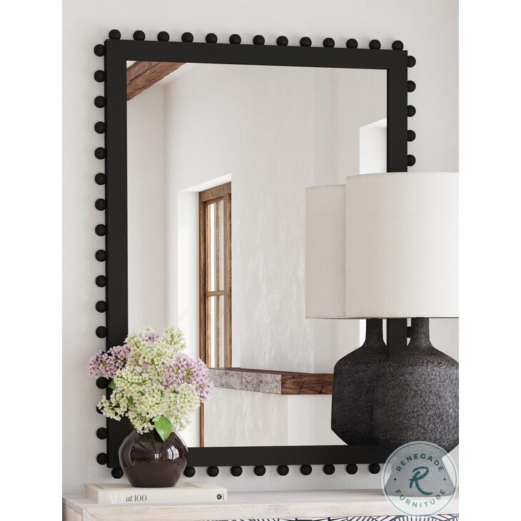 Gaines Matte Black Wall Mirror From Bassett Mirror | Coleman Furniture