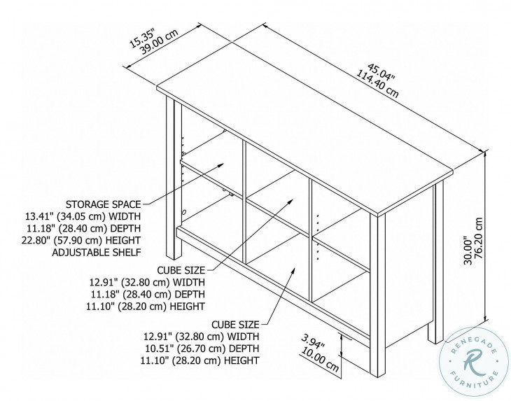 Mayfield Shiplap Gray and Pure White 6 Cube Bookcase from Bush ...