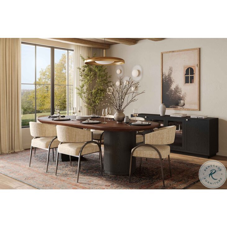 Marlow Black and Brown Wood Oval Dining Table From Coleman Furniture ...