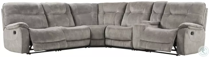 Cooper Shadow Natural Manual Reclining Sectional by Parker Living Gray Dark Colors MCOO 810 SNA Style Fabric Material