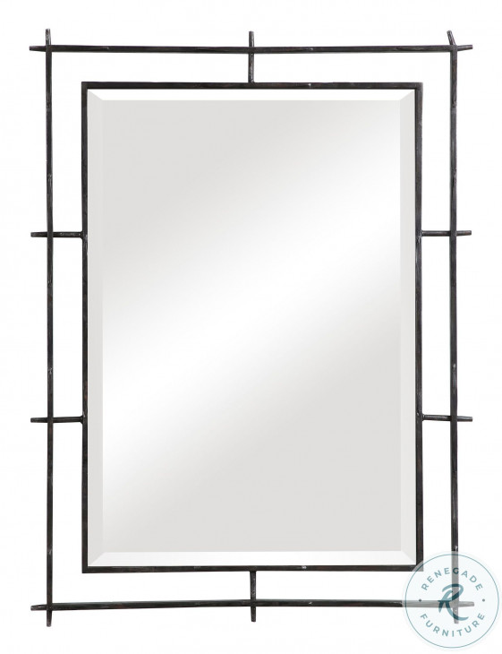 Ironworks Deep Ebony Industrial Mirror from Uttermost | Coleman Furniture
