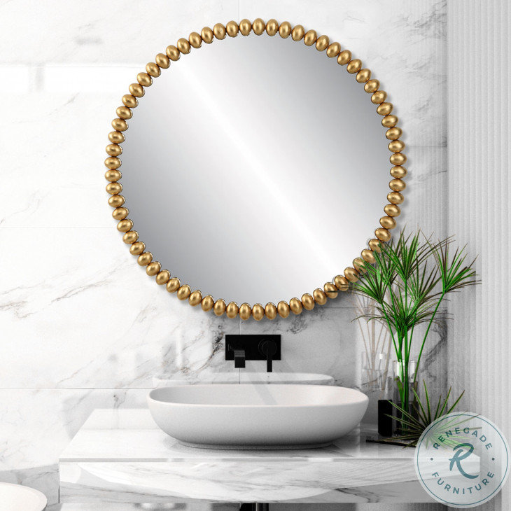 Byzantine Round Gold Mirror From Uttermost | Home Gallery Stores