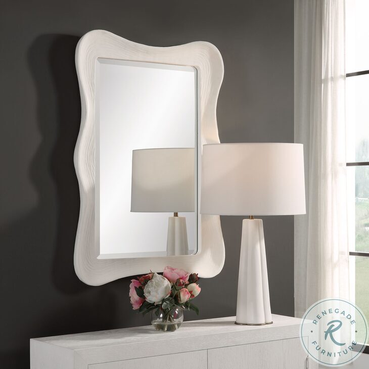 Whitehaven Matte White Rectangle Mirror From Uttermost | Coleman Furniture