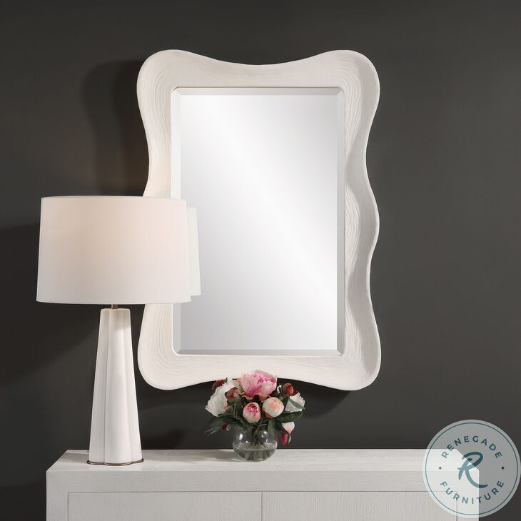Whitehaven Matte White Rectangle Mirror From Uttermost | Coleman Furniture