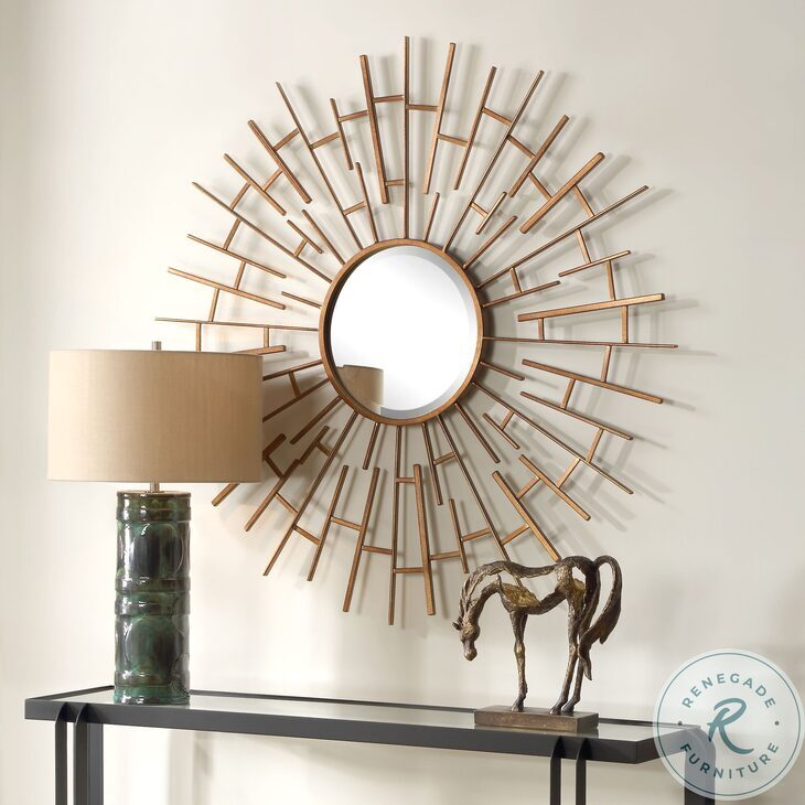 Tangled Antique Golden Bronze Round Mirror From Uttermost | Coleman ...