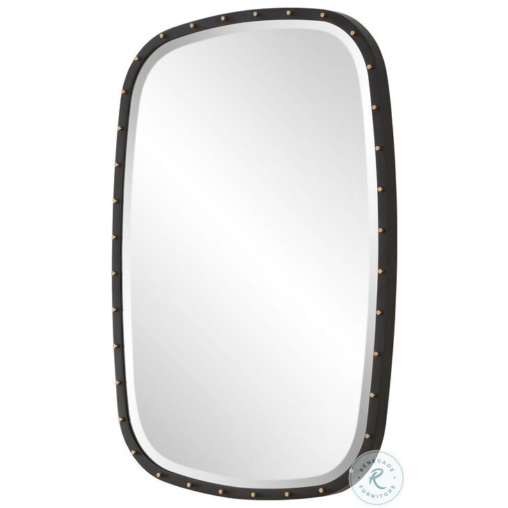 Benedo Matte Black Industrial Mirror From Uttermost | Coleman Furniture