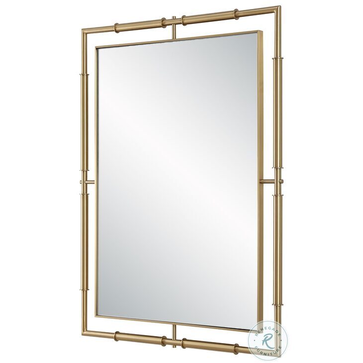 Its All Connected Rich Plated Brass Rectangle Mirror From Uttermost ...