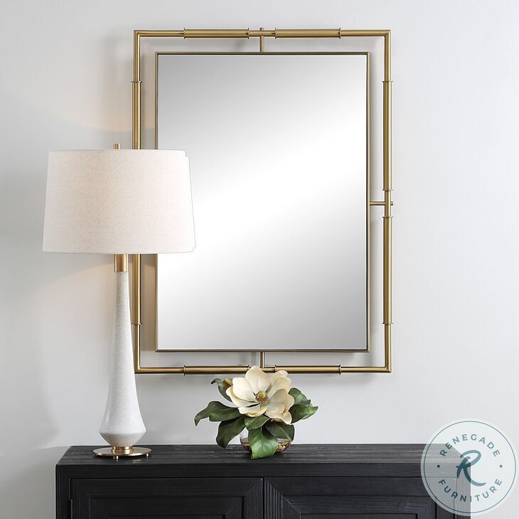 Its All Connected Rich Plated Brass Rectangle Mirror From Uttermost ...