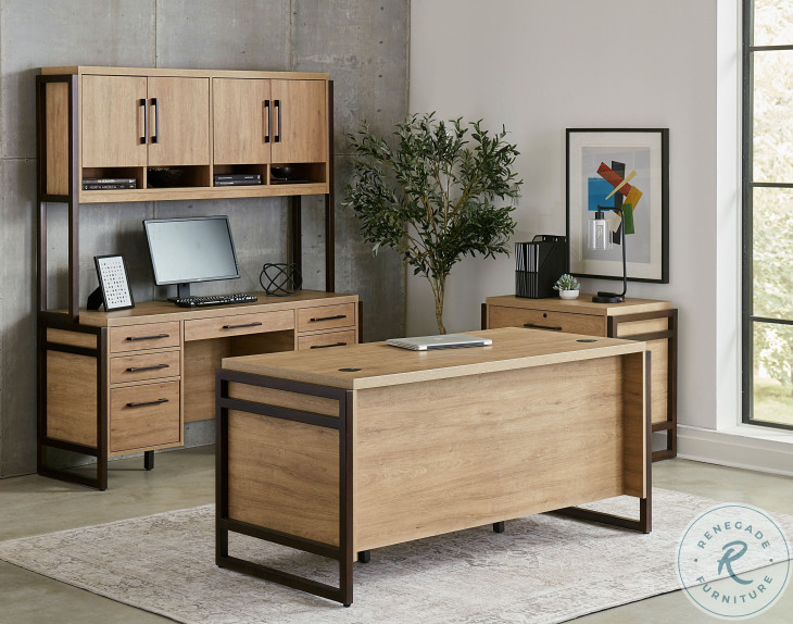 Mason Light Brown Double Pedestal Desk From Martin Furniture | Coleman ...