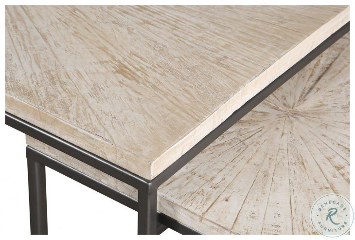 Crossings Monaco Weathered Blanc Rectangular Nesting Cocktail Table From Parker House | Coleman ...