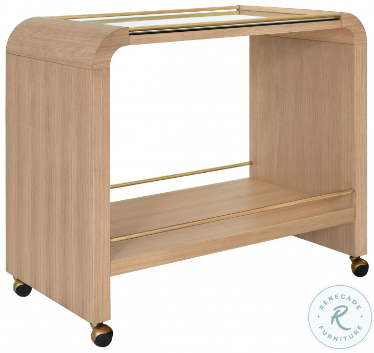 Myer Natural Oak Waterfall Edge Bar Cart From Worlds Away | Coleman ...