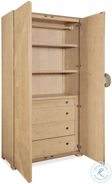 Retreat Light Brown Split Rattan Wardrobe From Hooker | Coleman Furniture