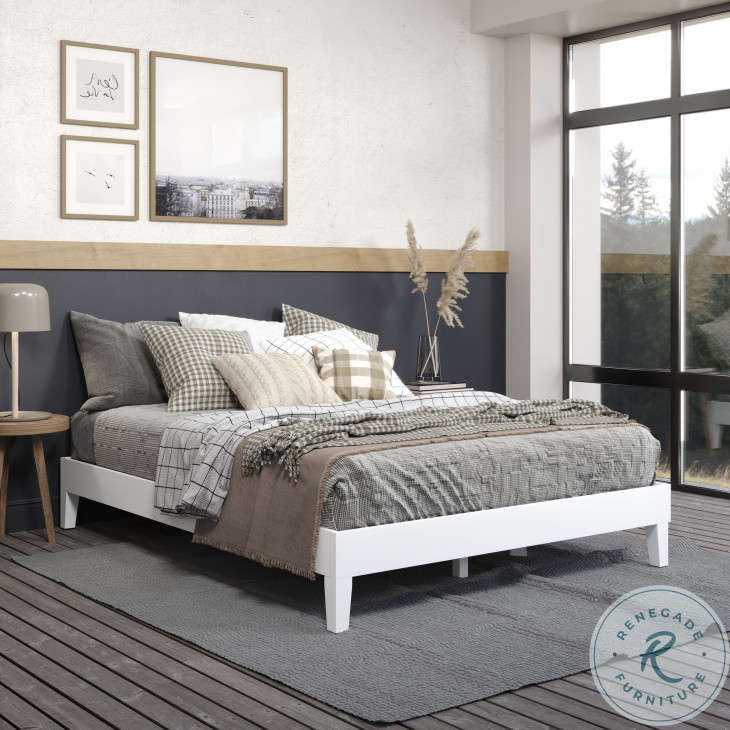 Nix White Queen Platform Bed From Steve Silver | Coleman Furniture