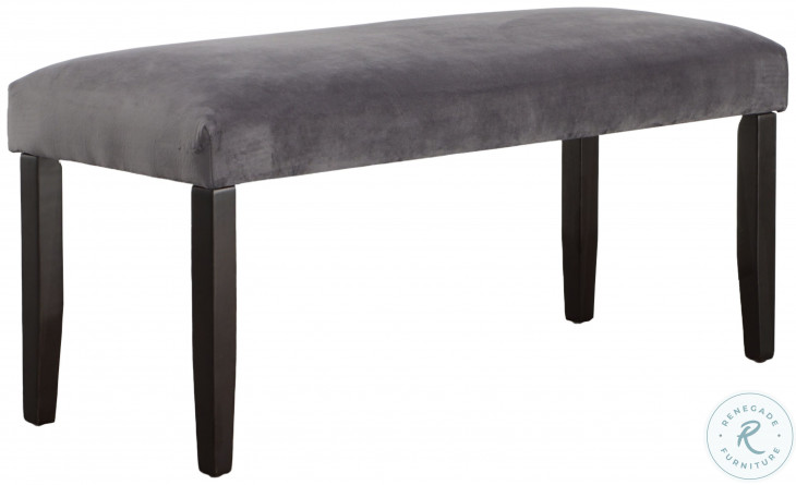 Napoli Black and Gray Velvet Dining Bench From Steve Silver | Coleman ...