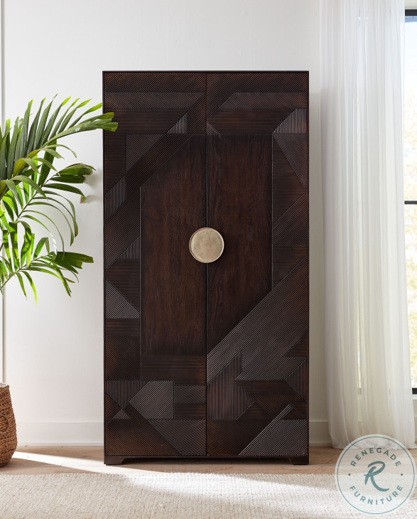 Retreat Dark Wood Split Rattan Wardrobe From Hooker | Coleman Furniture