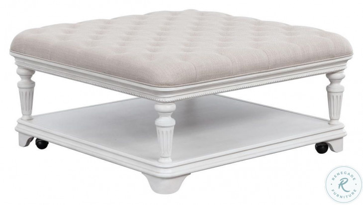 West Chester Light Gray Oak and Distressed White Upholstered Castered ...