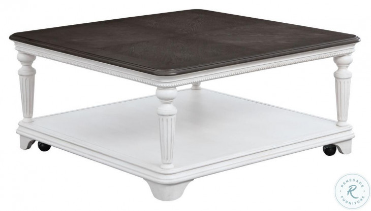 West Chester Light Gray Oak and Distressed White Castered Cocktail ...