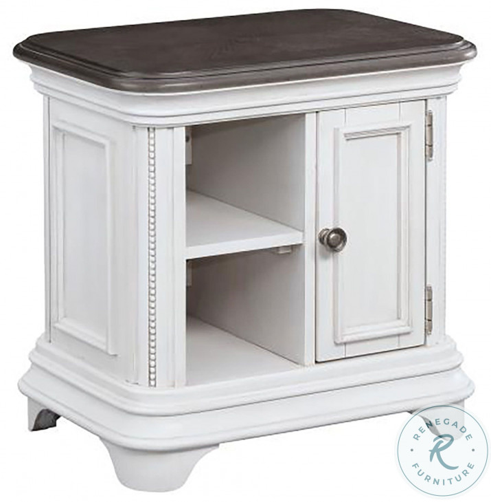 West Chester Light Gray Oak and Distressed White Chairside Table From ...