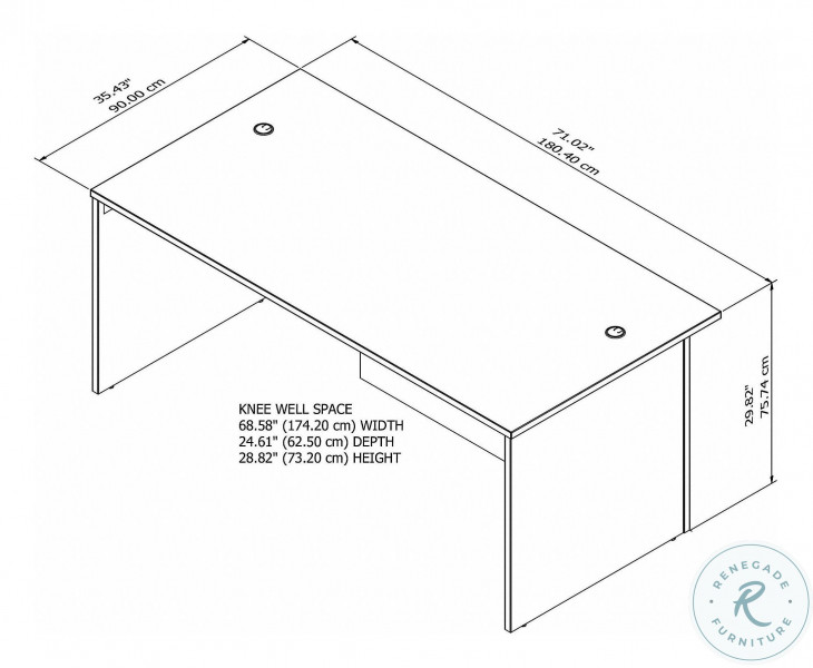 Office 500 Black Walnut 72" Large Executive Desk from Bush Furniture ...