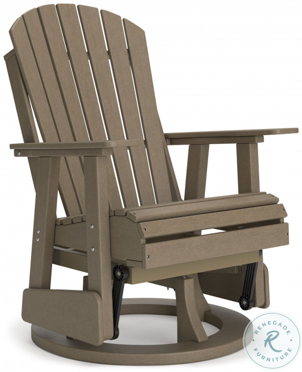 Hyland Wave Driftwood Outdoor Swivel Glider Chair From Ashley Furniture ...