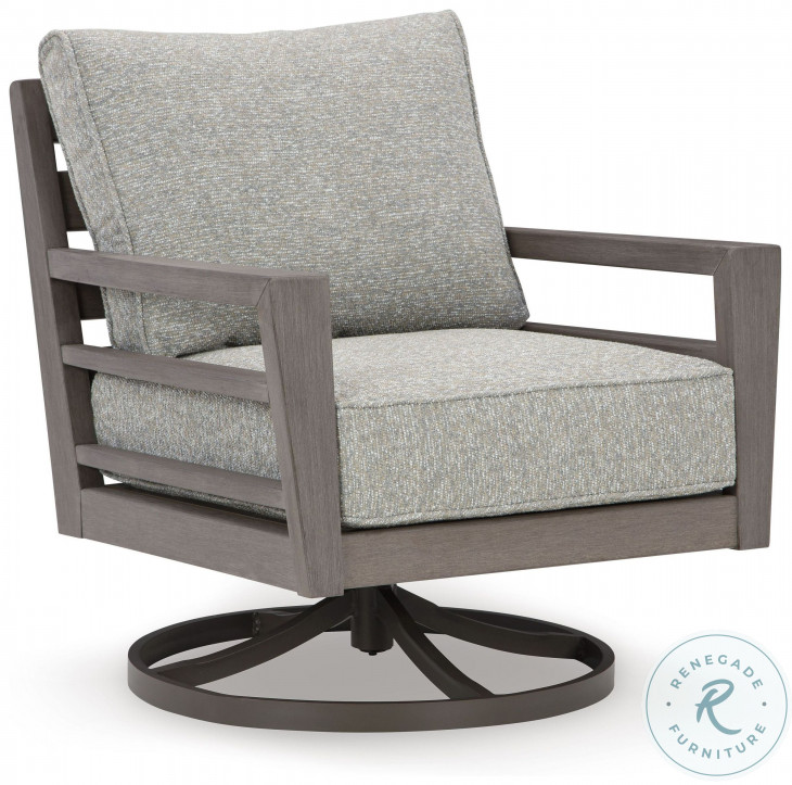 Hillside Barn Gray And Brown Outdoor Swivel Lounge Chair From Ashley ...