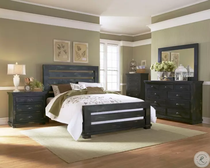 Black and wood bedroom furniture store