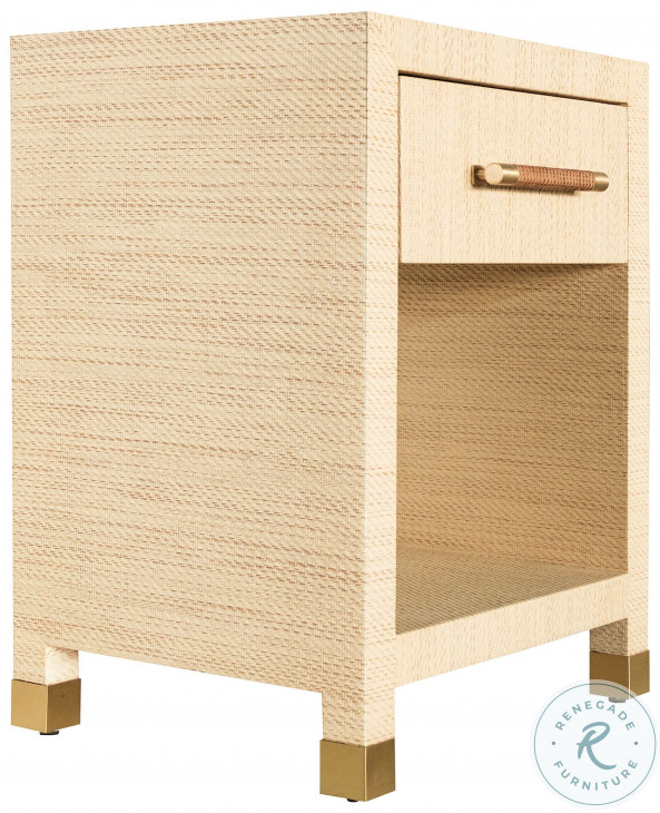Pelham Natural Grasscloth 1 Drawer Side Table From Worlds Away ...