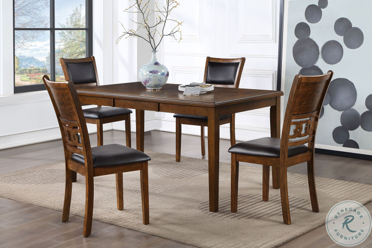 Gia Brown 5 Piece 60" Dining Set From New Classic | Coleman Furniture