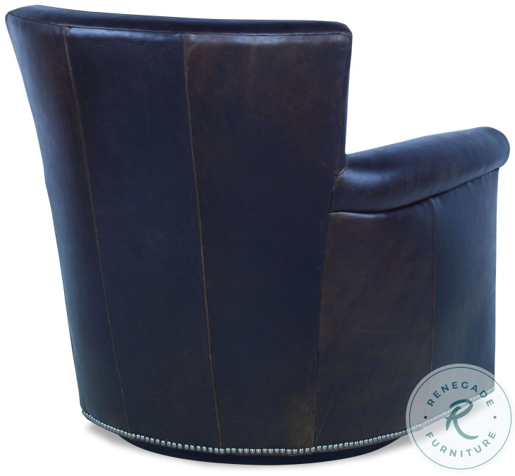 Cardinal Dark Brown Leather Swivel Chair From Century Furniture ...