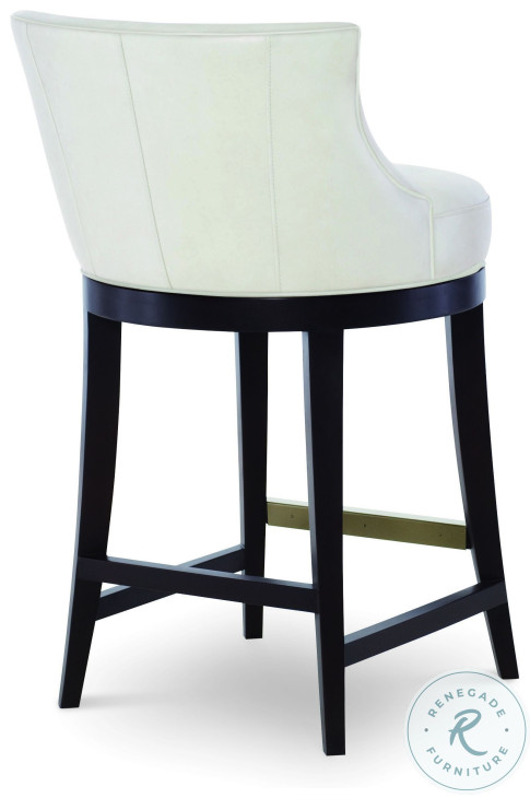 Dutton Cream Aniline Plus Leather Swivel Counter Height Stool From ...