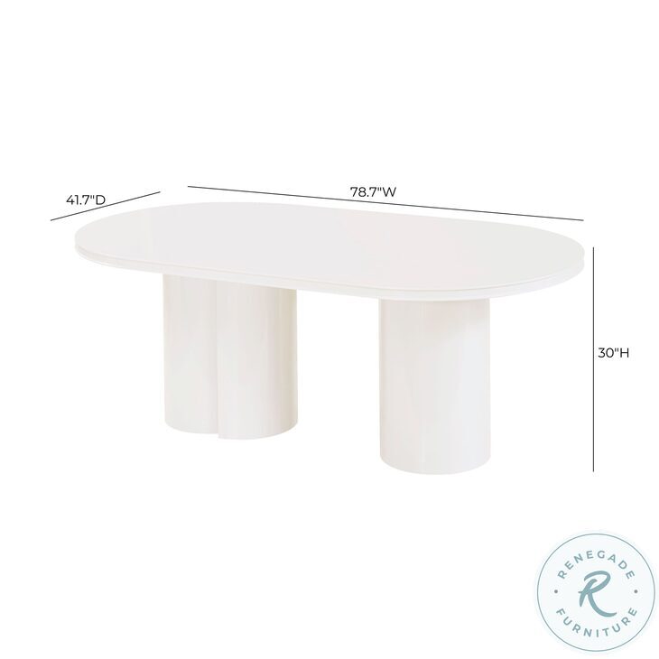 Elora White Lacquer Oval Dining Table From Coleman Furniture | Coleman ...