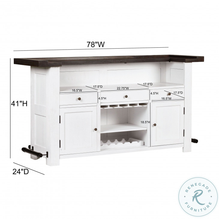 Harrison Distressed White Bar From Coleman Furniture | Coleman Furniture